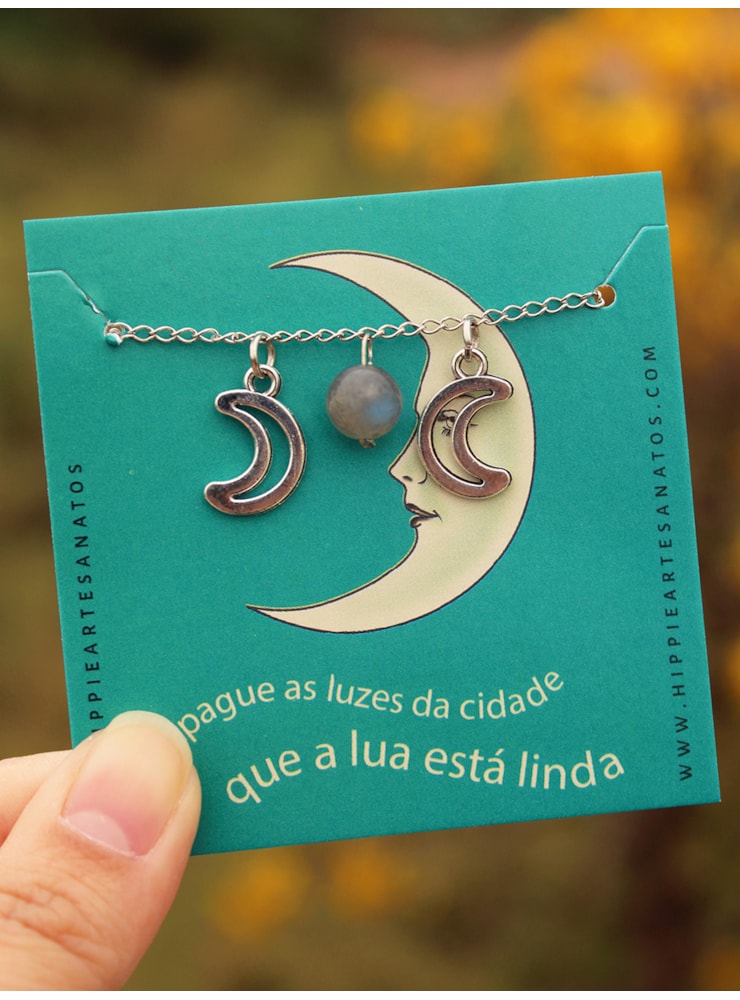 Colar Fases da Lua - Labradorita - HIPPIE ARTESANATOS