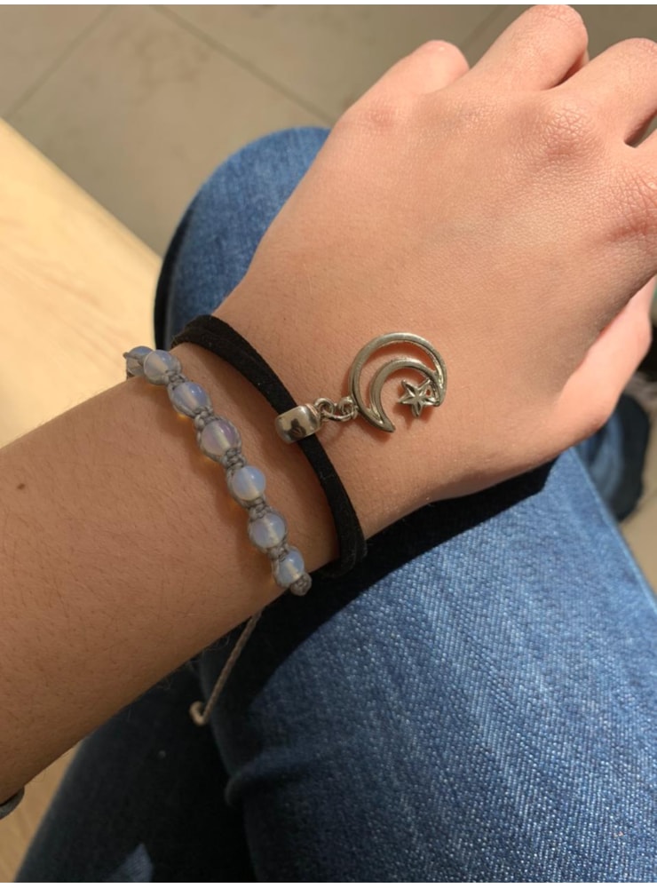 Conjunto com 2 pulseiras Pedra da Lua - HIPPIE ARTESANATOS