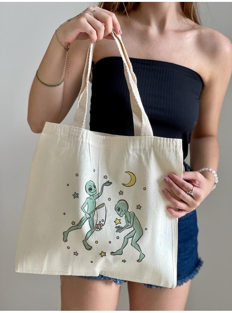 Ecobag Aliens Capturando Estrelas
