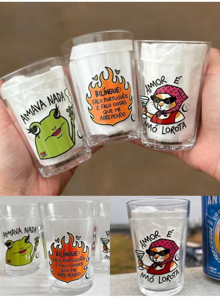 Kit 3 Copos Desilusão - Vidro 190ml