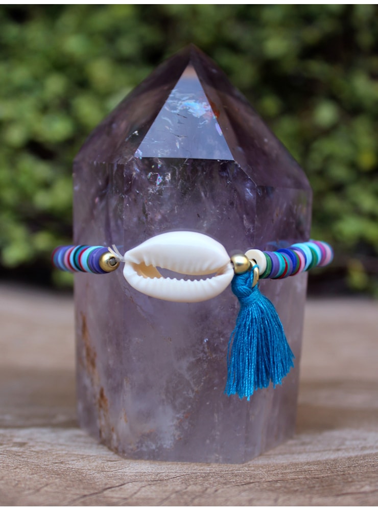 Pulseira Búzio Colorida - HIPPIE ARTESANATOS